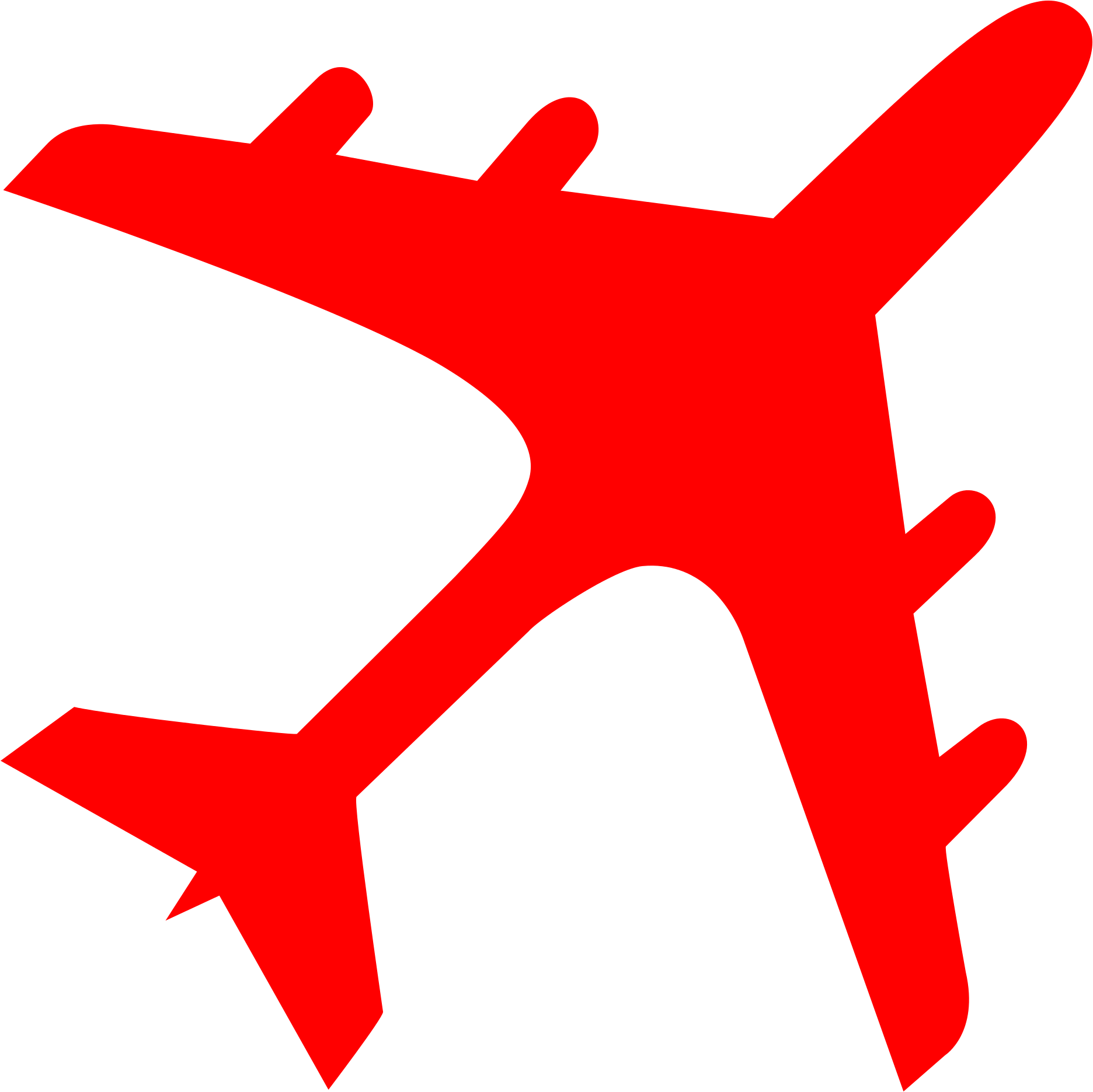 Airplane Silhouette Red - Airplane Silhouette White Clipart - Large ...