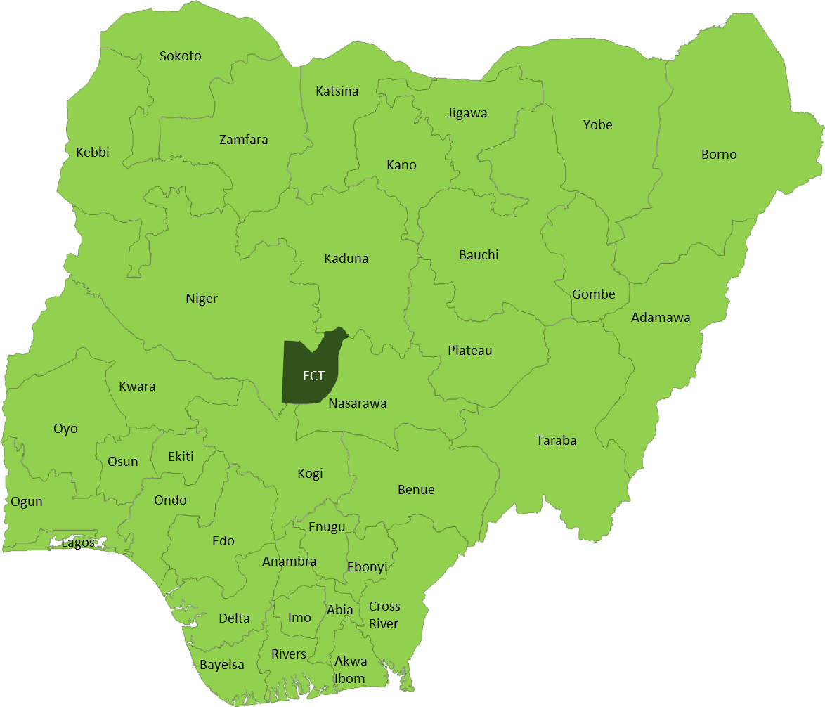 Download Map Of Nigeria Showing The 36 States And Fct - Presidential ...