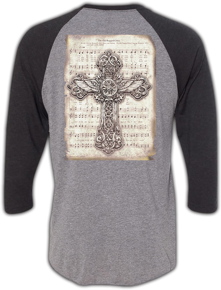 "the Old Rugged Cross" Raglan - Long-sleeved T-shirt Clipart - Large ...
