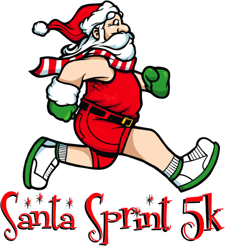 The Santa Sprint - Santa Claus Running Png Clipart - Large Size Png ...