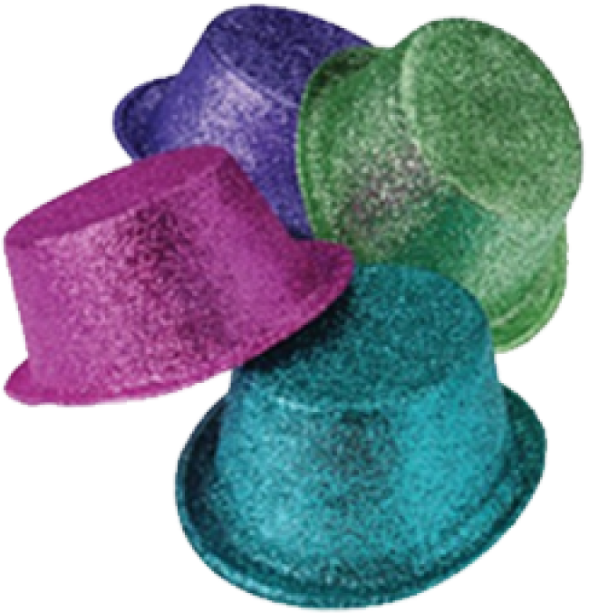 Glitter Top Hats - Party Hat Clipart - Large Size Png Image - PikPng
