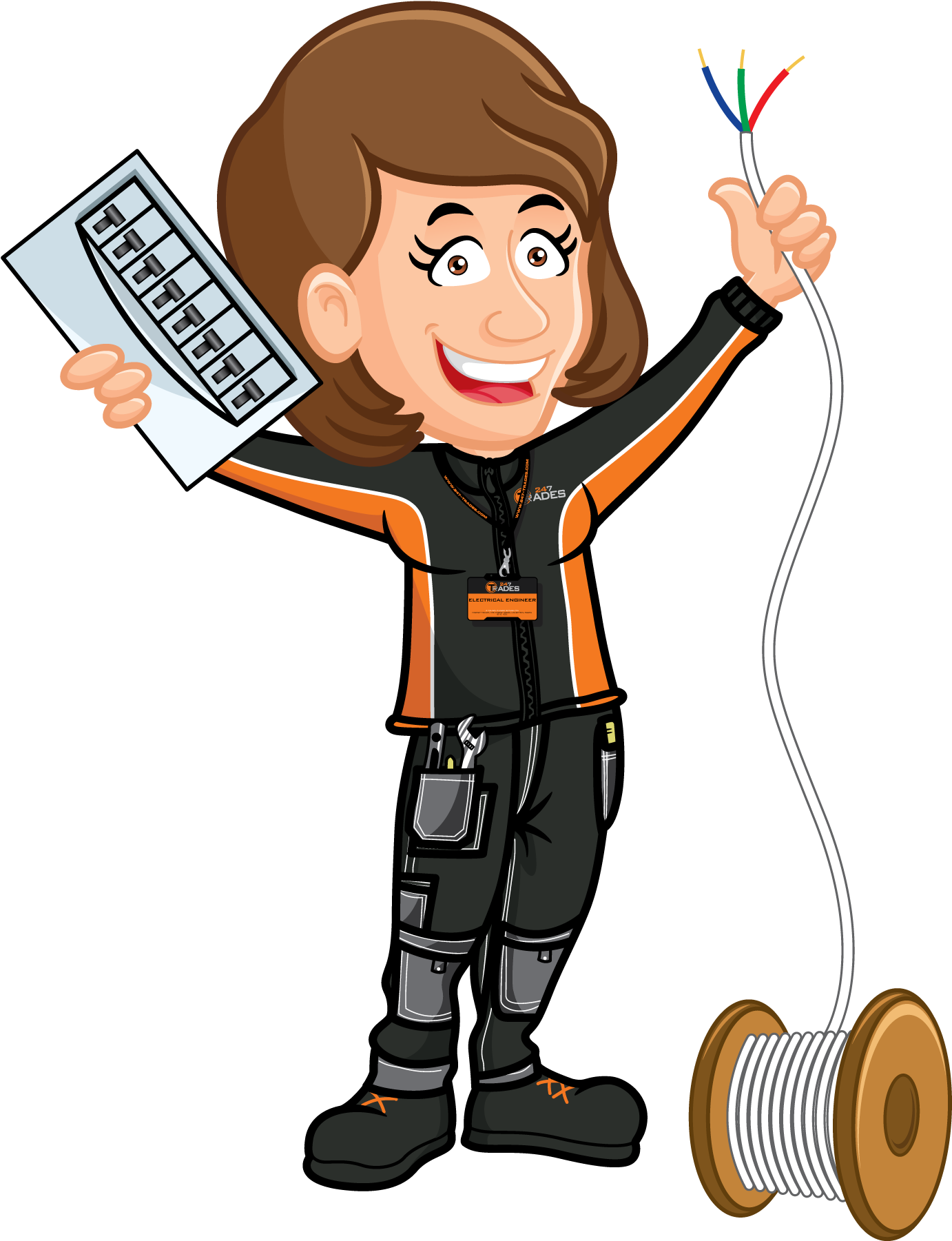 Electrician Clipart Female - Clip Art Electrical Engineer - Png ...