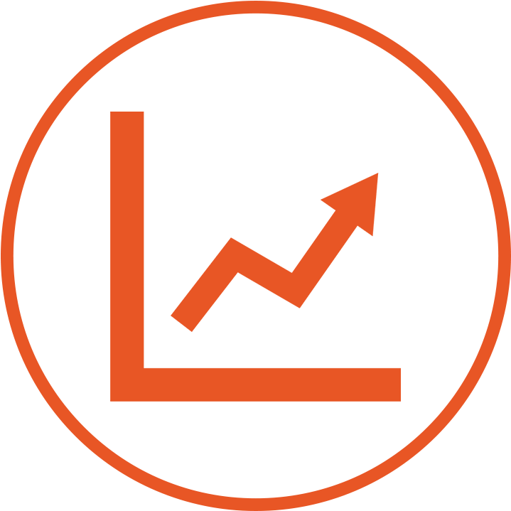 Our Work - Increase Icon Orange Clipart - Large Size Png Image - PikPng