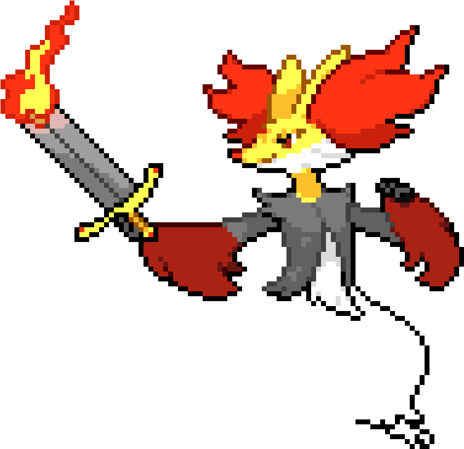 The Warrior Delphox Delphox Pixel Art Pokemon Clipart Large Size