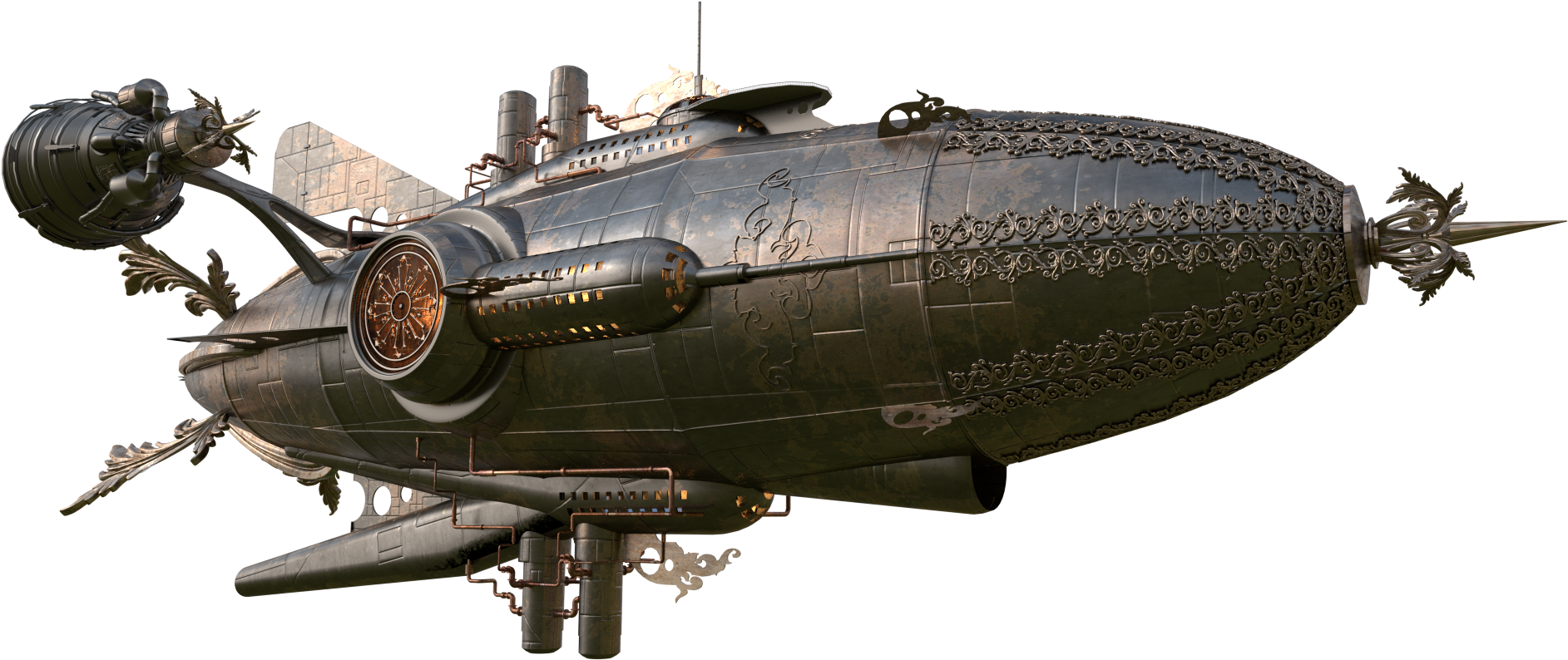 Airship Png Transparent - Steampunk Zeppelin Png Clipart - Large Size ...
