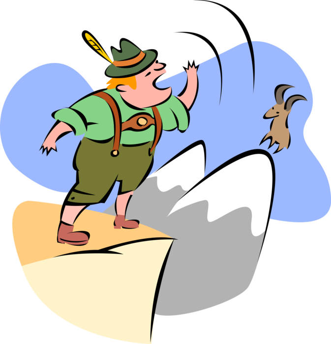 Download Vector Illustration Of Yodeling Swiss Mountaineer Yodels ...