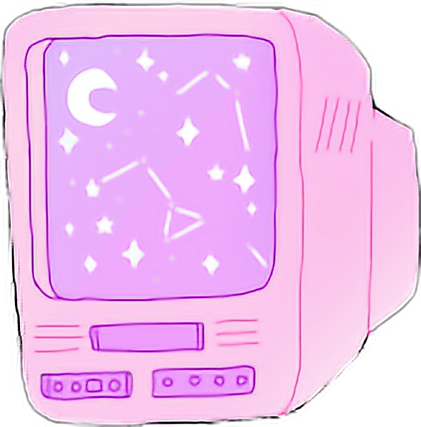 #kawaii #cute #pink #tv #television #star #space Clipart - Large Size ...