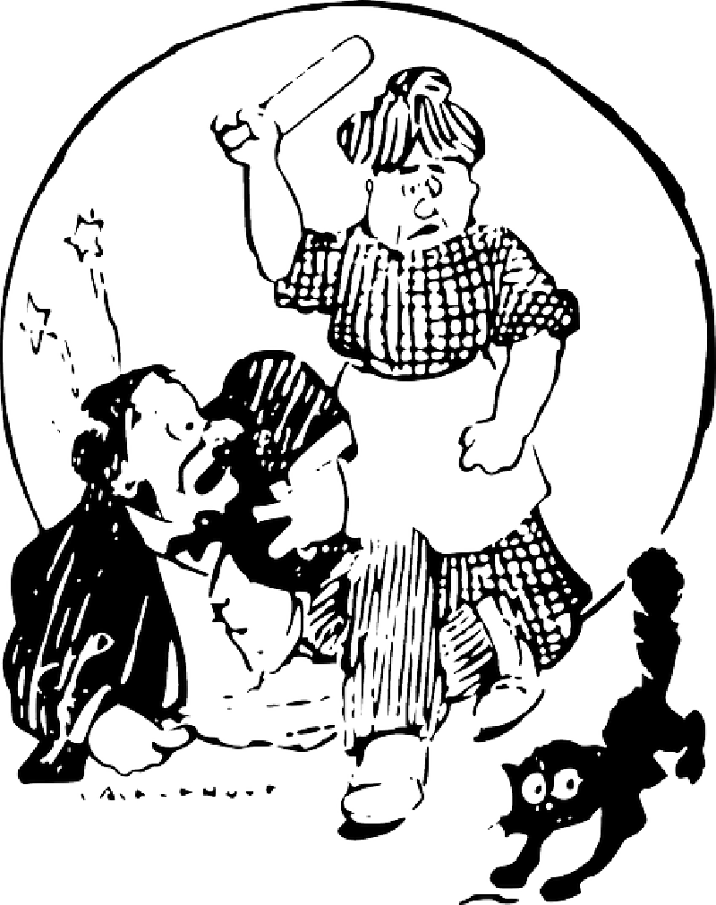 Man Hitting Woman Png , Png Download - Woman Hit A Man Cartoon Clipart ...