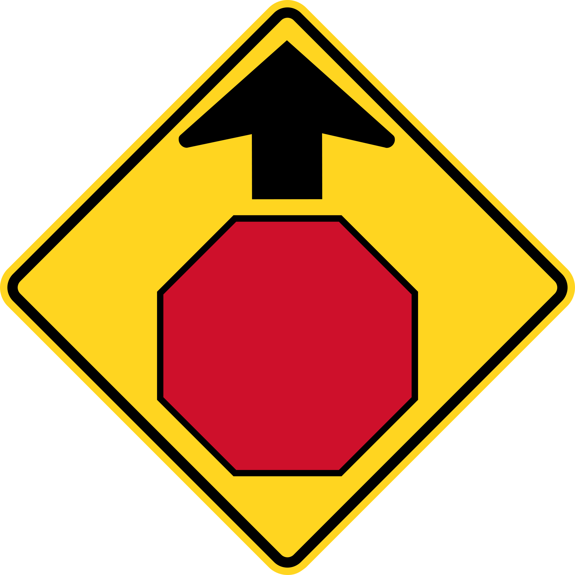 Open - Stop Sign Ahead Sign Clipart - Large Size Png Image - PikPng