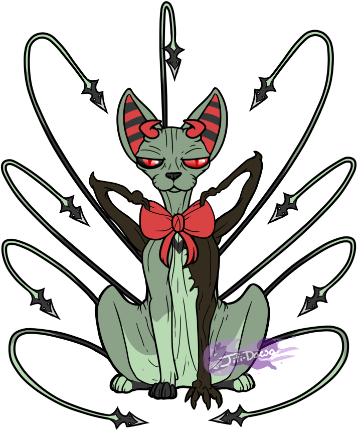 Fashionista Of Nine Tails - Cartoon Clipart - Large Size Png Image - PikPng