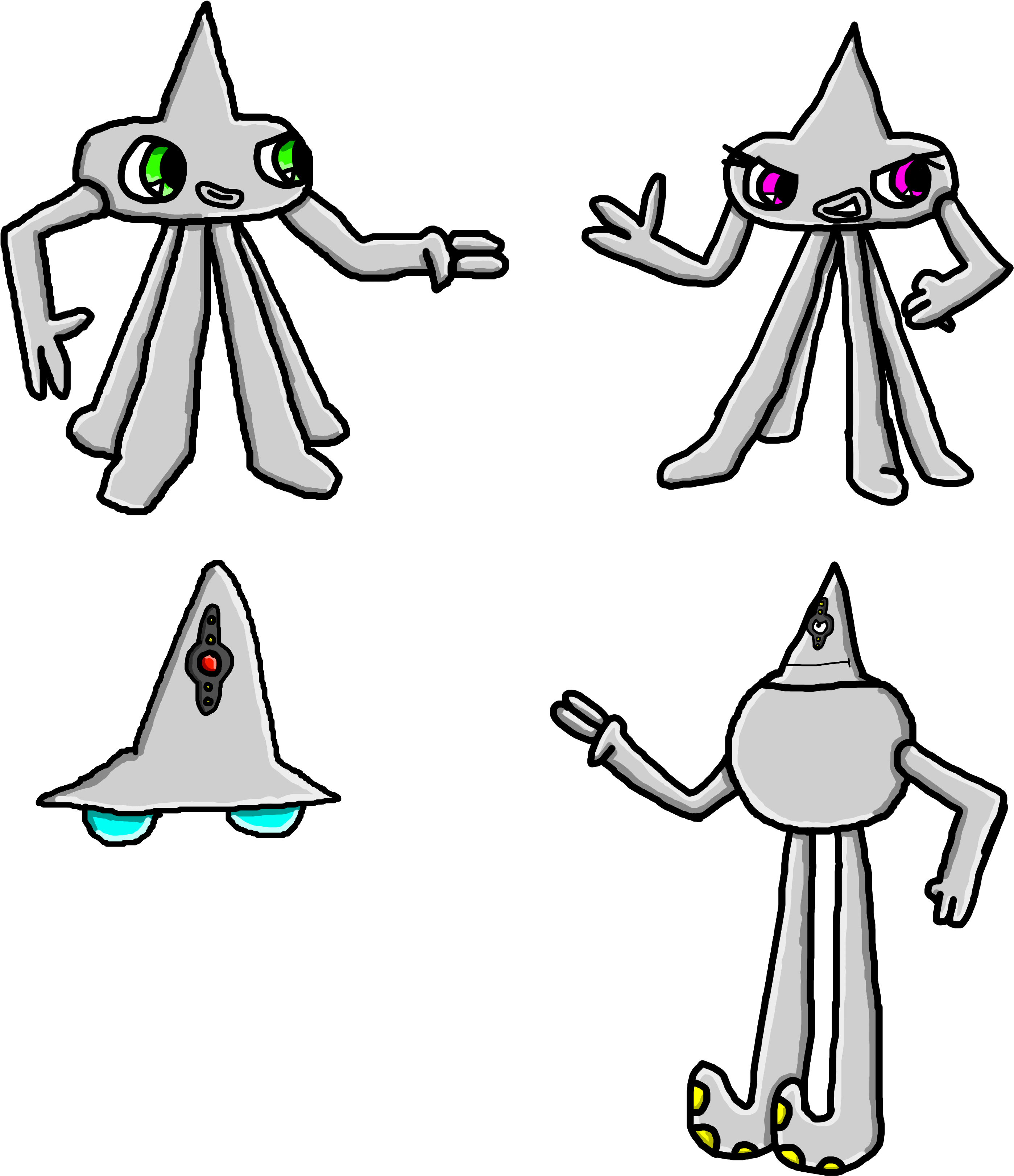 Pointy Head Characters Altair And Deneb - Cartoon Clipart - Large Size ...