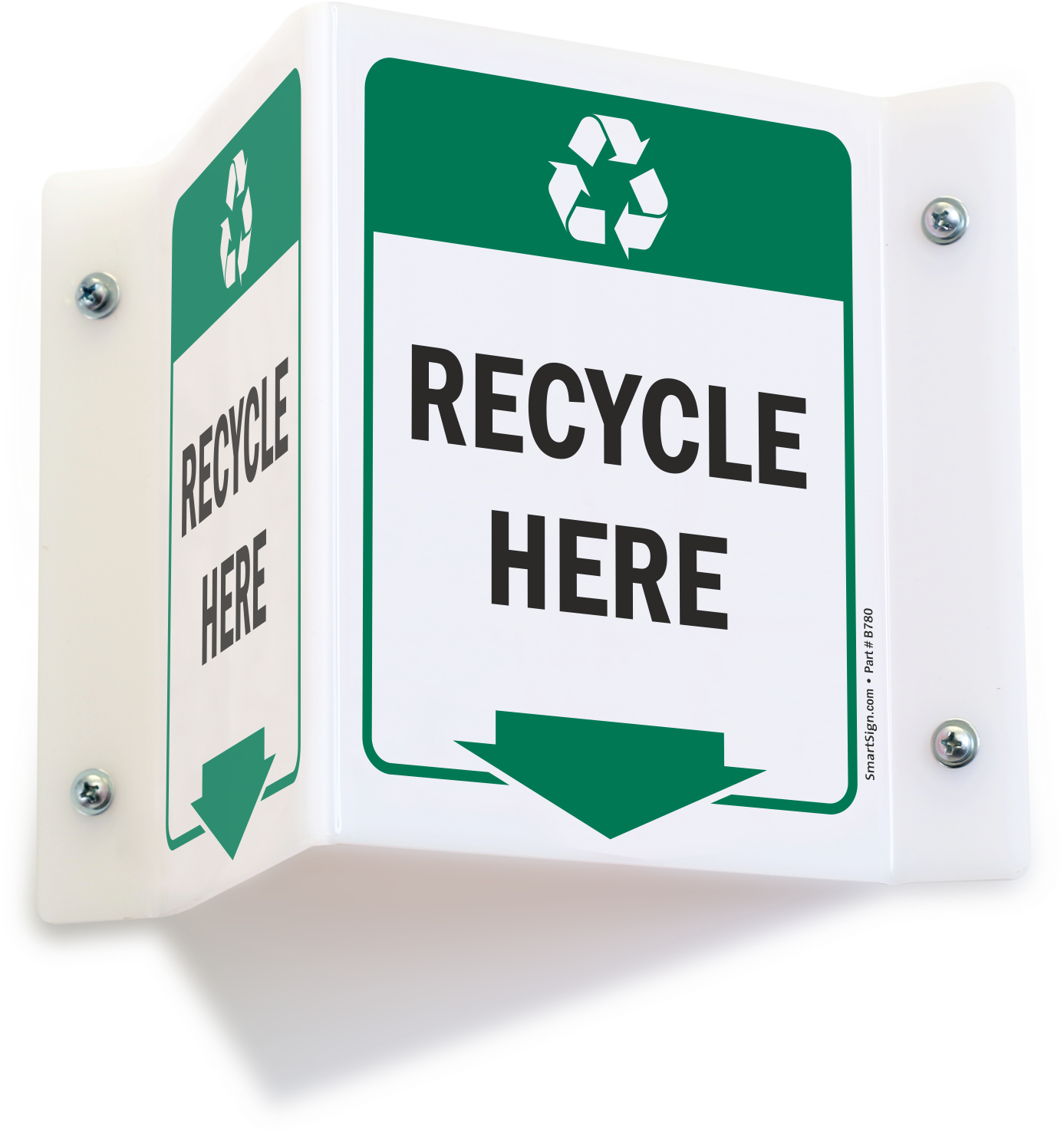 Recycle Here Projecting Recycling Sign - Sign Clipart - Large Size Png ...