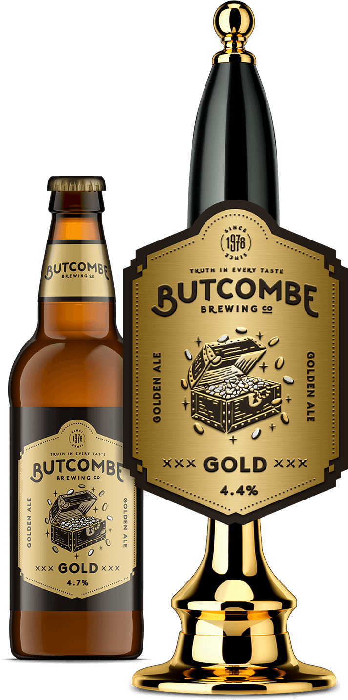 Butcombe Gold Pump And Bottle - Adam Henson Rare Breeds Clipart - Large ...