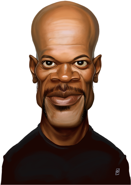 Samuel L Jackson By Rob Snow - Cartoon Clipart - Large Size Png Image ...
