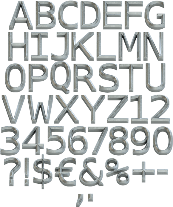 Metal Bevel Font - Metal Alphabet Transparent Clipart - Large Size Png ...