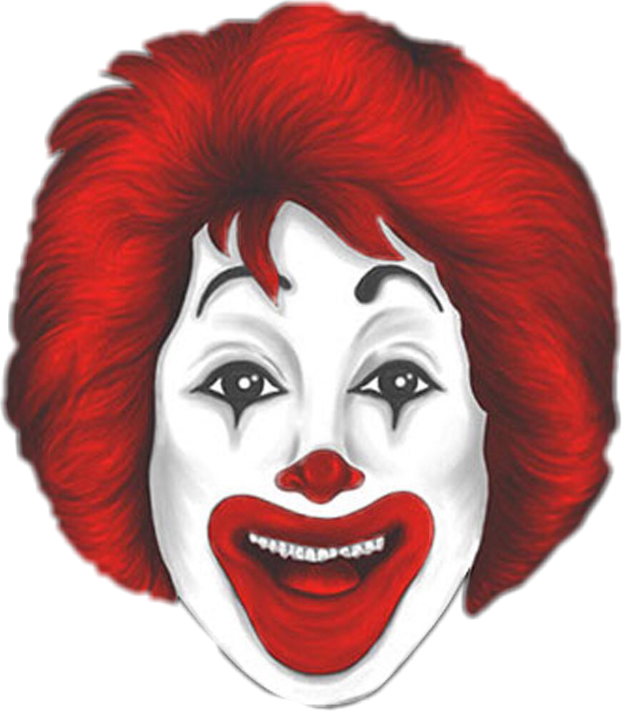 Macdonalds Sticker Ronald Mcdonald Face Drawing Clipart Large Size