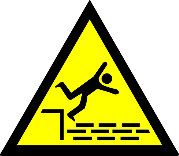 Danger Of Falling Sign Clipart - Large Size Png Image - PikPng