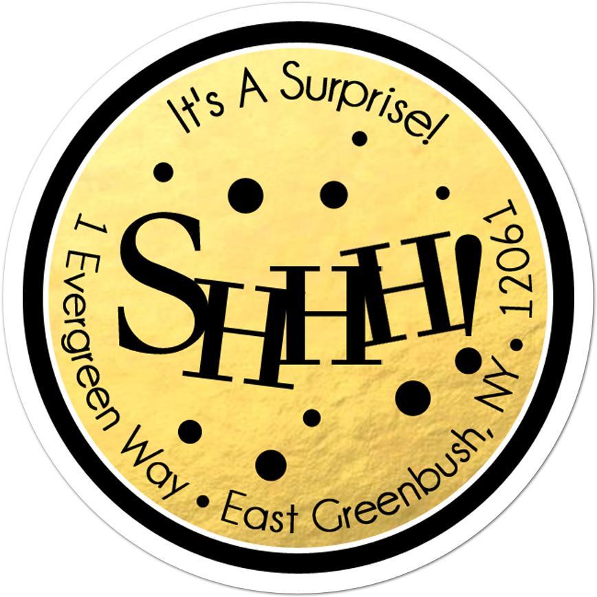 Shhh Surprise Faux Gold Foil Personalized Sticker - World Soil Day ...