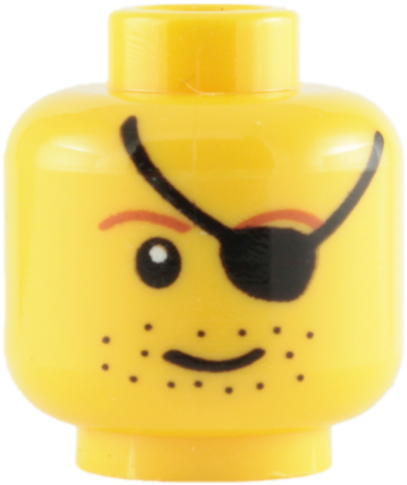 Lego Rocks Lego Minifig Head Male Eyepatch Brown Eyebrows - Lego ...