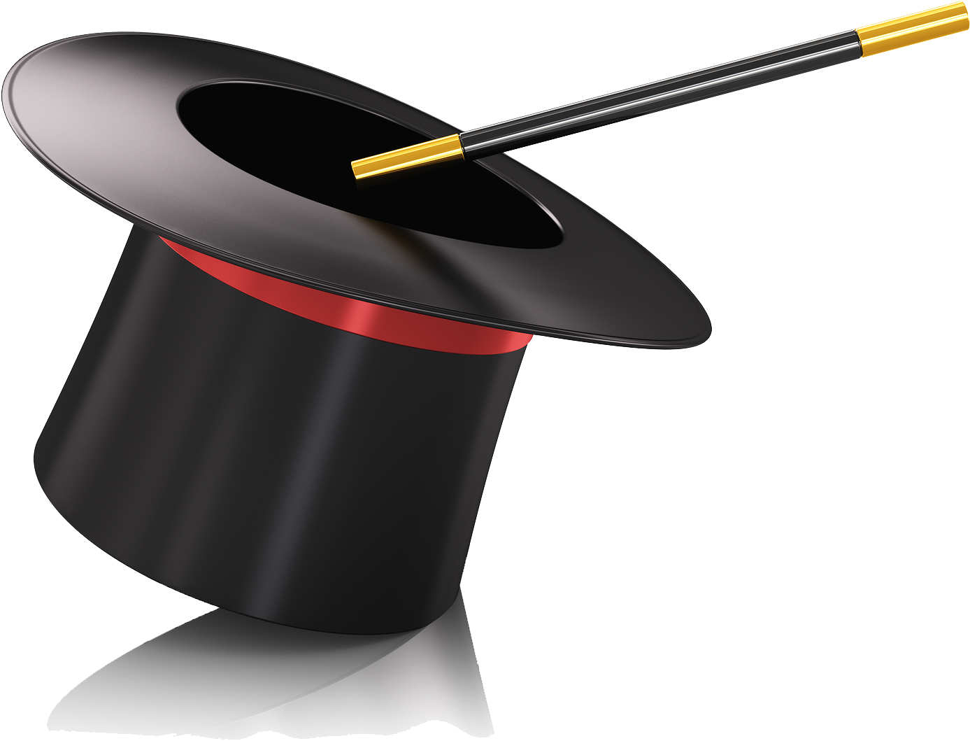 Clipart Rabbit Hat - Magic Wand And Hat - Png Download - Large Size Png ...