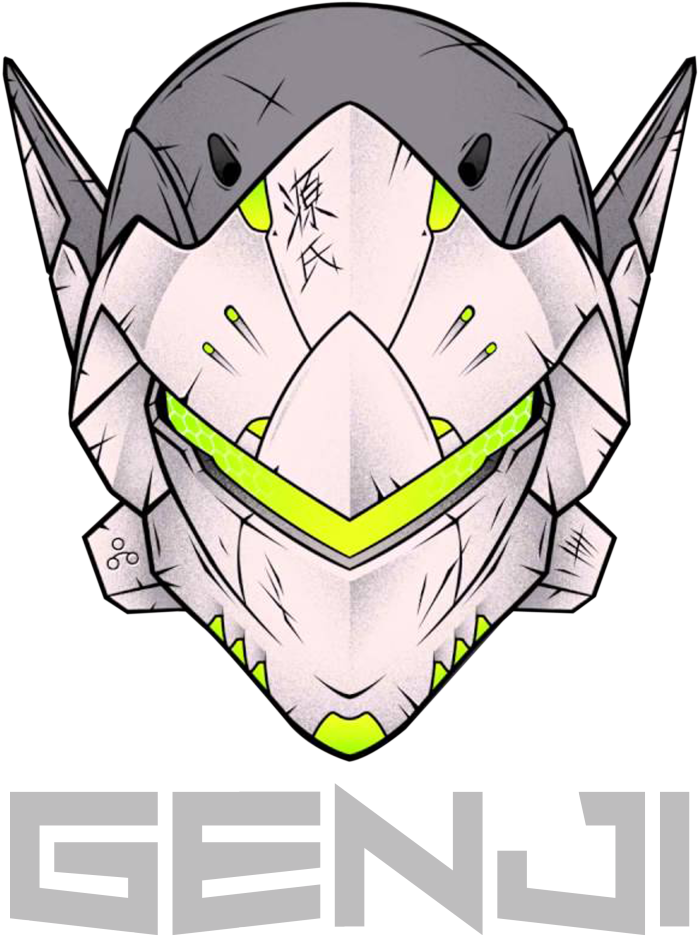 Genji Face Logo Mens Shirt Falovas Artist Shop Png - Genji Helmet Front ...