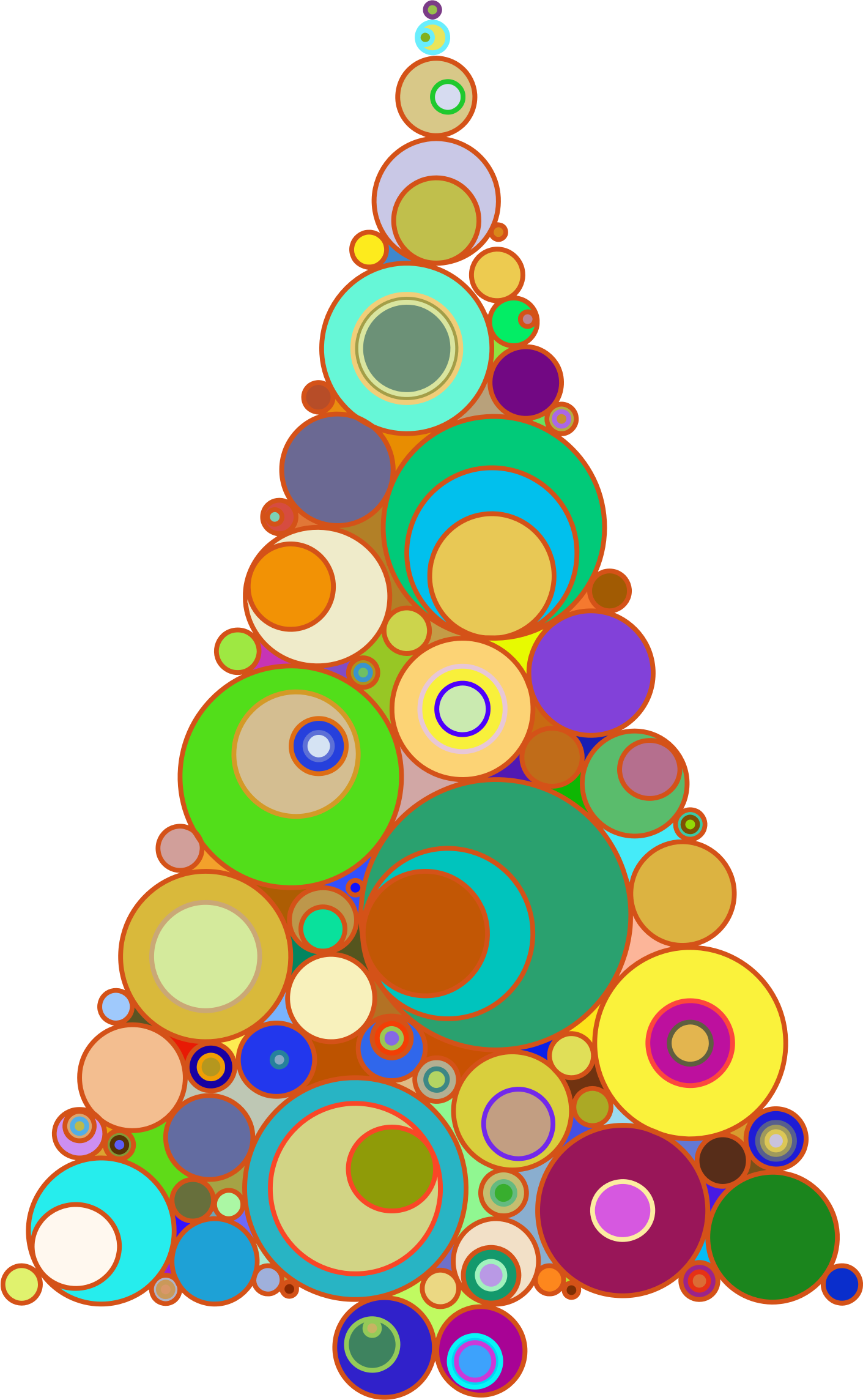 Colorful Abstract Circles Christmas Tree Graphic Free Abstract