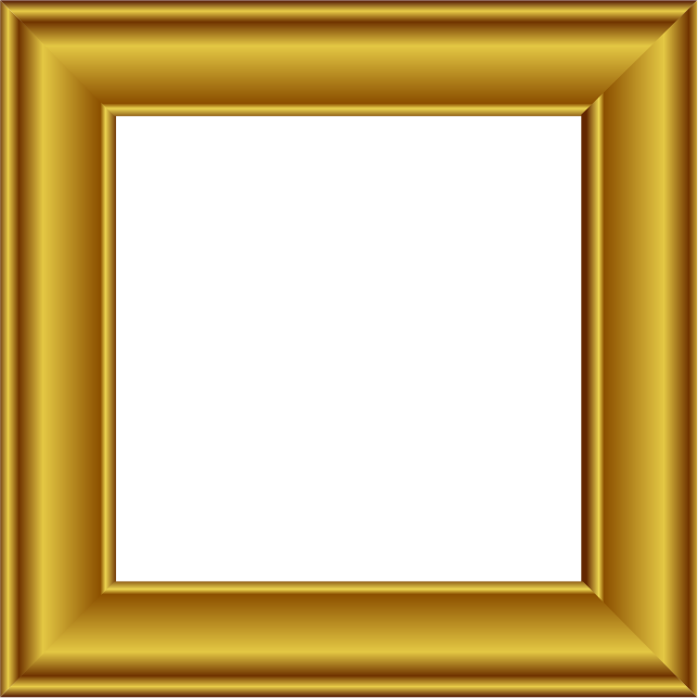 Gold Square Frame - Picture Frame Clipart - Large Size Png Image - PikPng