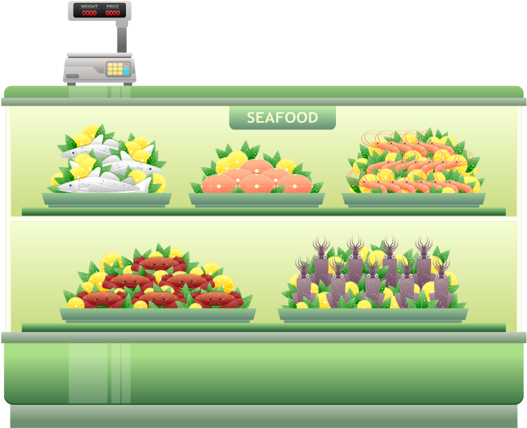 Clipart Supermarket Seafood Counter Png - Supermarket Counter Png ...
