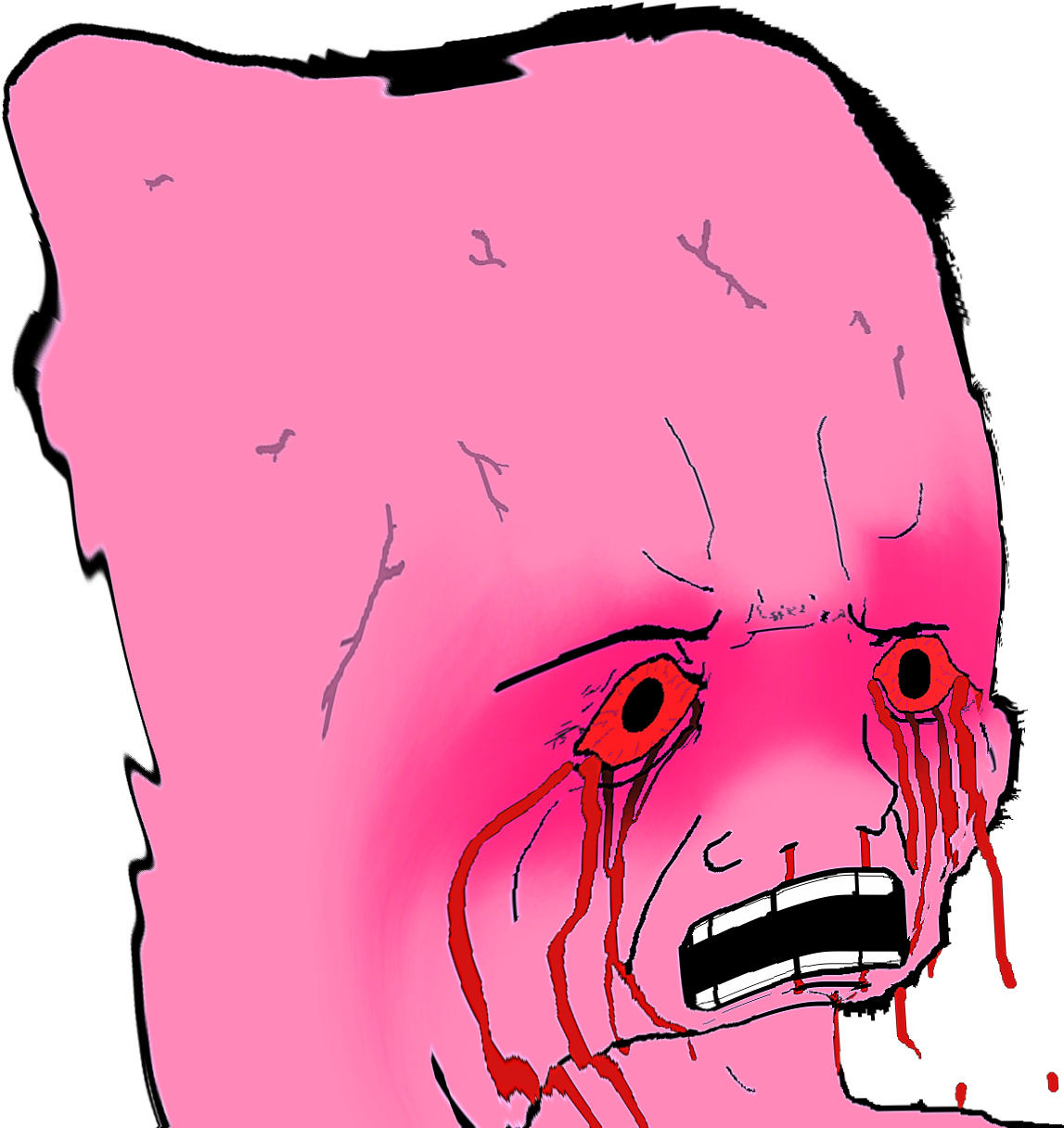 Face Red Pink Nose Facial Expression Mammal Vertebrate - Pink Wojak ...