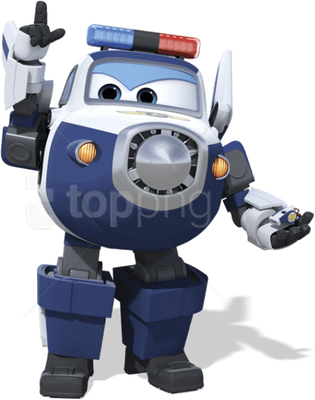 Download Paul The Police Airplane Robot Clipart Png - Super Wings Paul ...