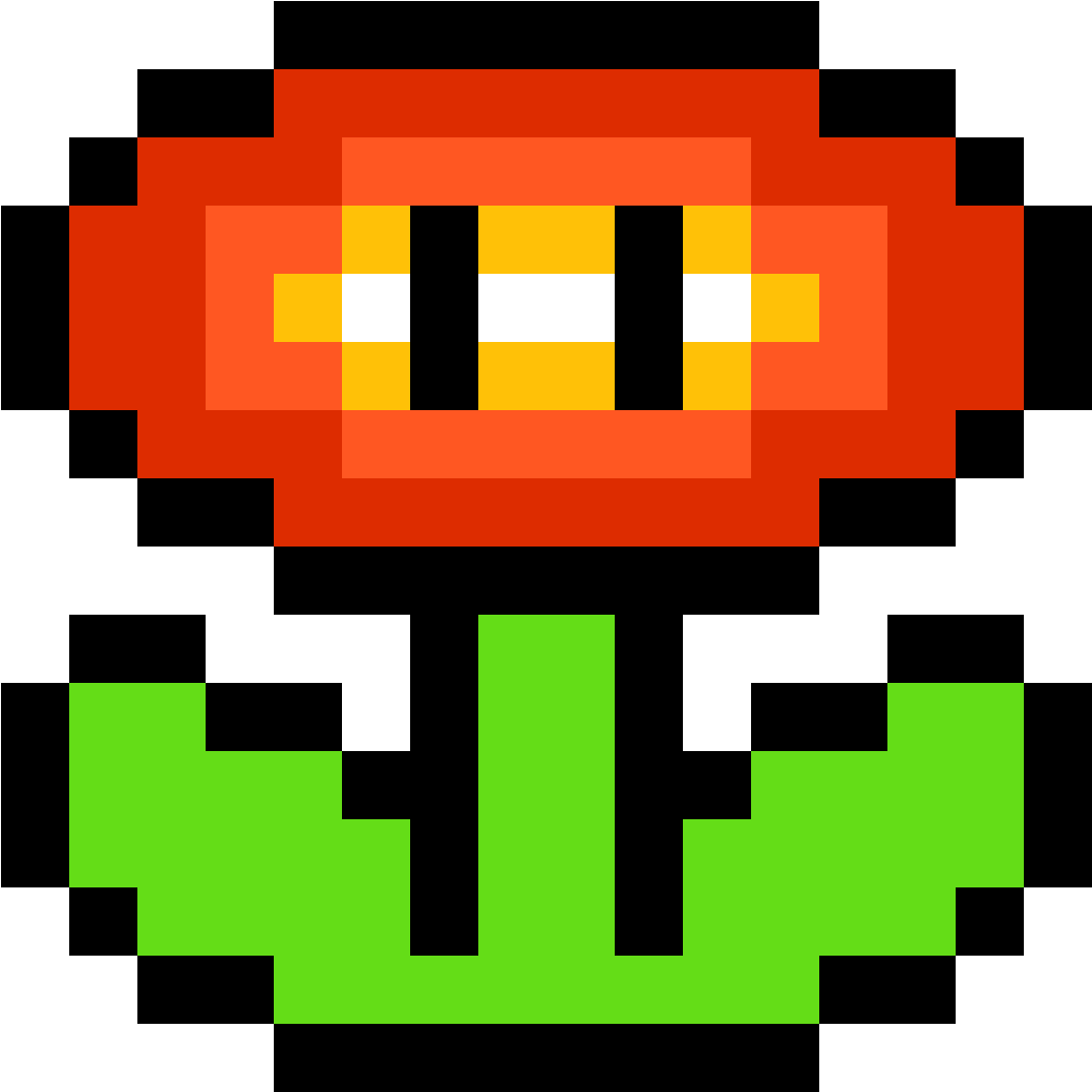 Fire Flower [1] - 8 Bit Mario Fire Flower Clipart - Large Size Png ...