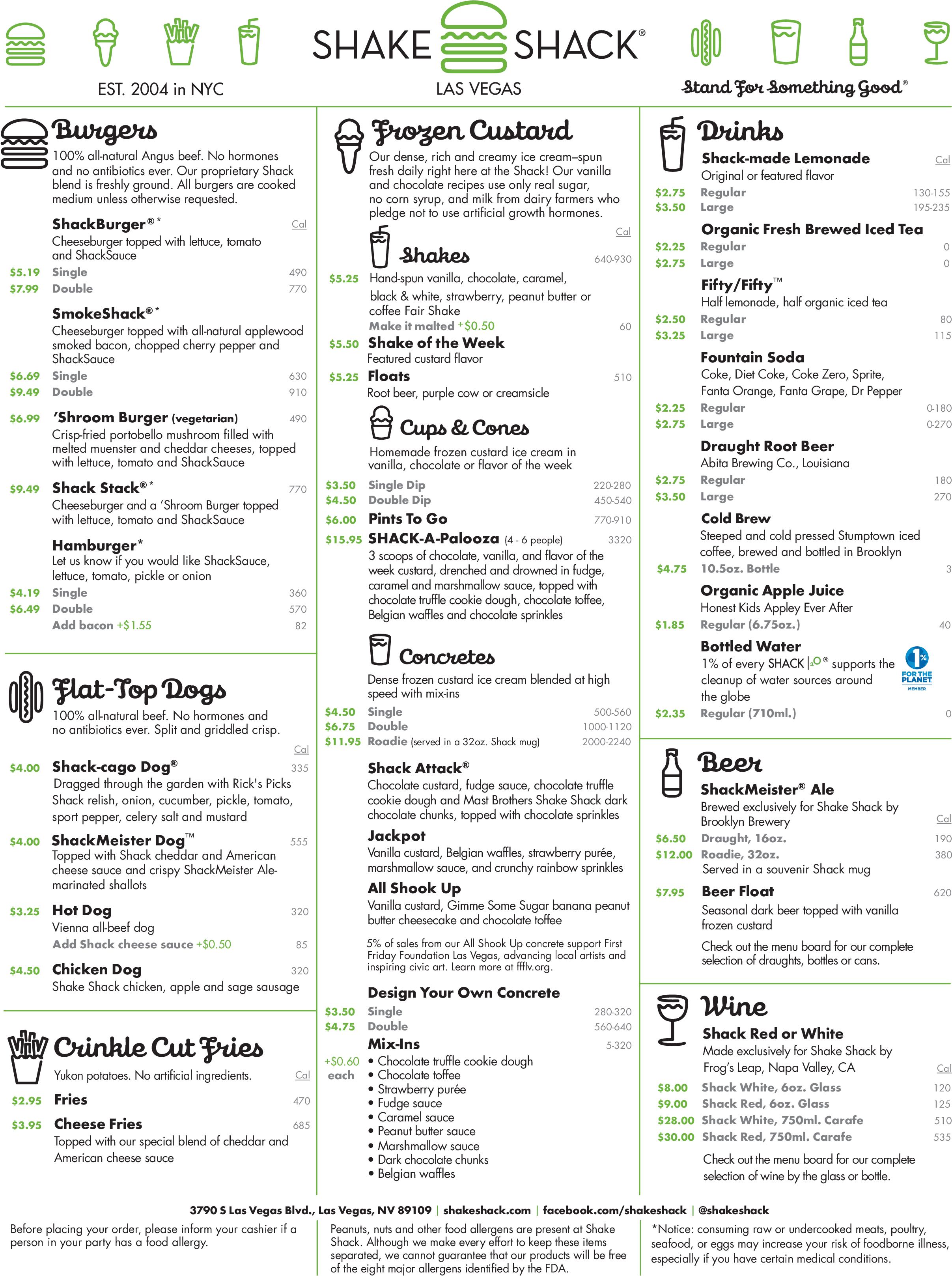 Shake Shack Menu Price Nyc , Png Download Clipart - Large Size Png ...