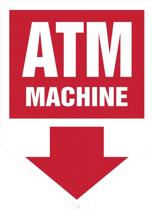 Atm-arrow - Atm Machine Sign Clipart - Large Size Png Image - PikPng