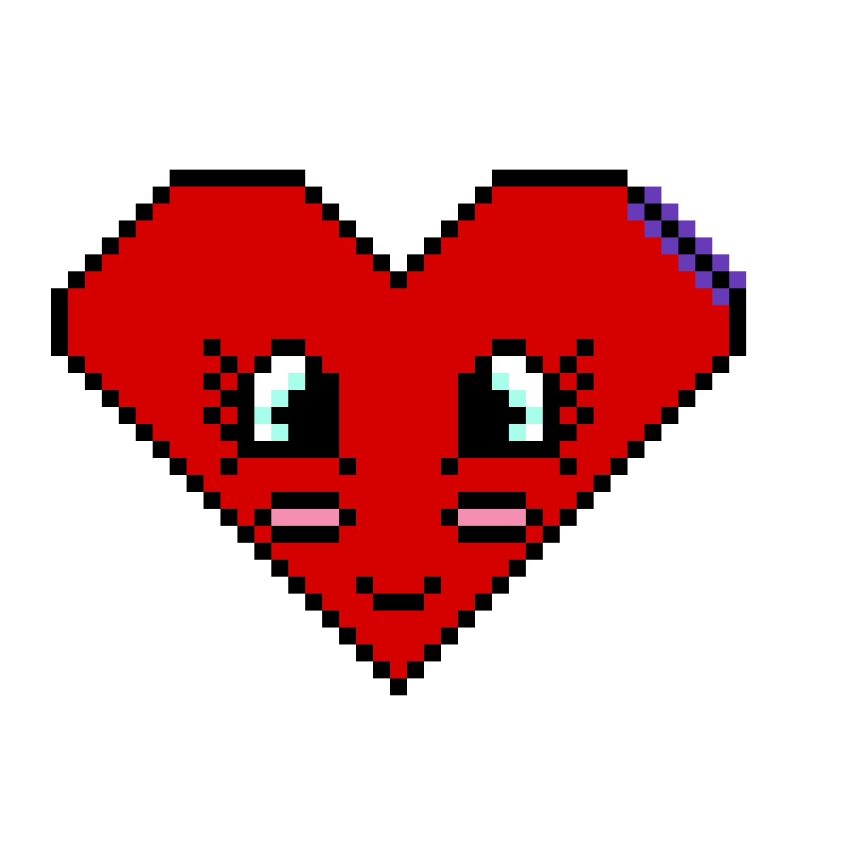 Cute Heart - Easy Emoji Pixel Art Clipart - Large Size Png Image - PikPng