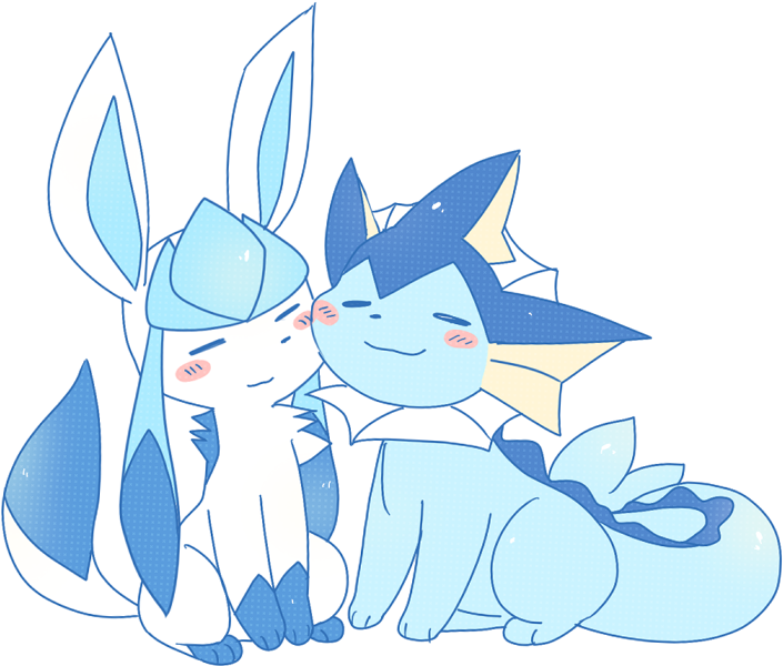 Vaporeon X Glaceon Png Download Cartoon Clipart Large Size Png