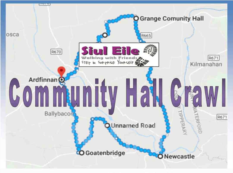 Community Hall Crawl 28km Walking Challenge - Map Clipart - Large Size ...