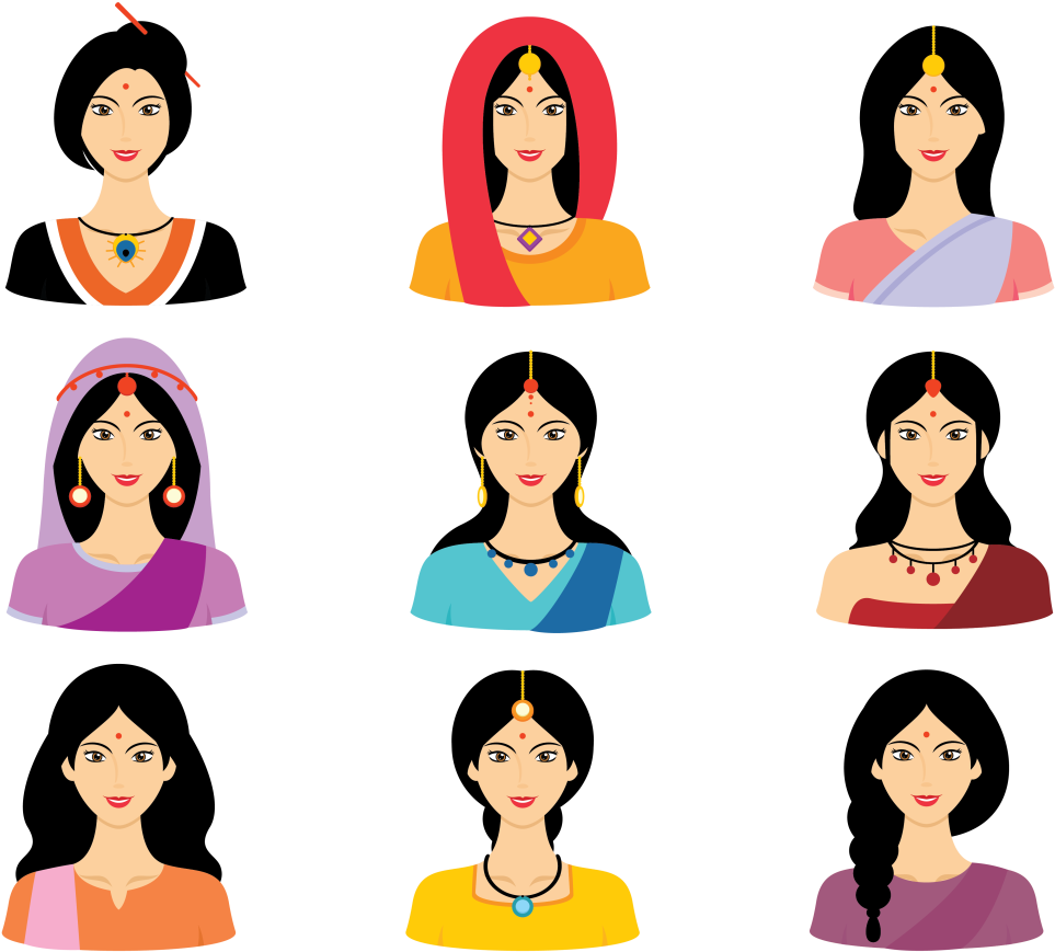 Indian Women Vector Png Clipart - Large Size Png Image - PikPng