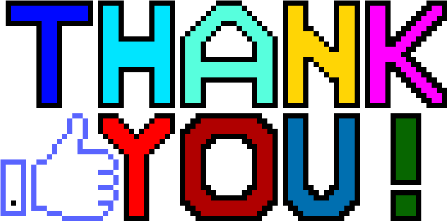 Thank You Pixel Art Clipart - Large Size Png Image - PikPng