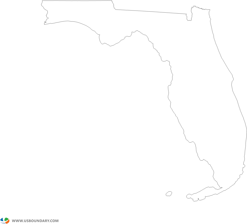 Download Florida Outline Map - Drawing Clipart Png Download - PikPng