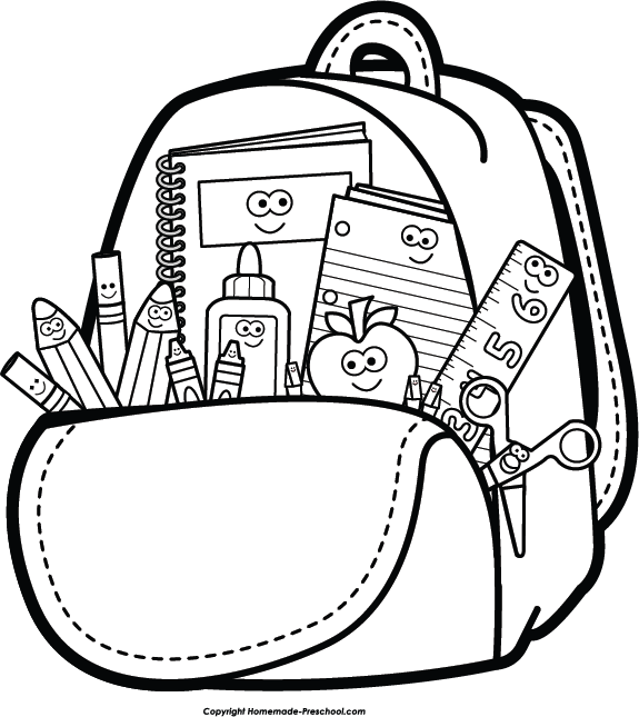 Pin School Materials Clipart - School Supplies Clipart Black And White ...