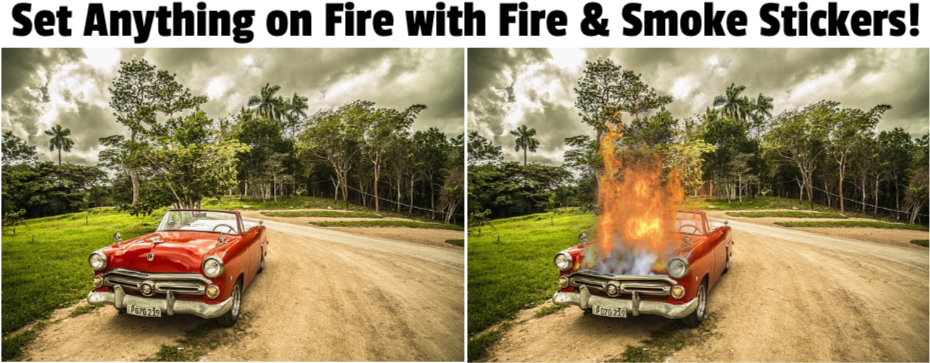 Car On Fire Effect - Old Car Background Clipart - Large Size Png Image ...