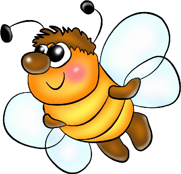 Funny Png Format Cartoon Clip Art Honey Bees On A Transparent - Bees ...