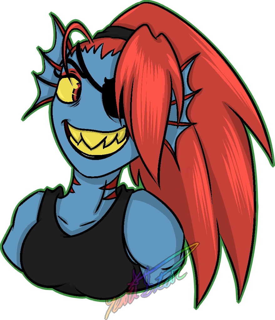 Undyne Sticker - Cartoon Clipart - Large Size Png Image - PikPng