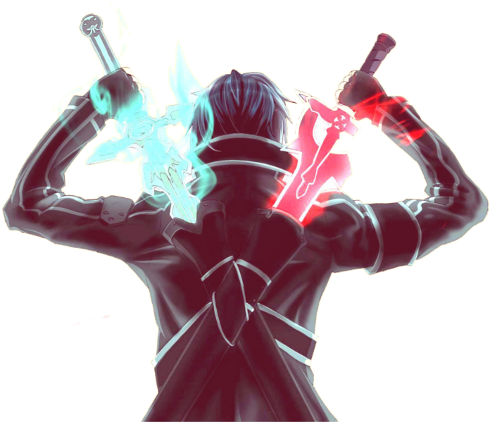 Kirito - Dual Wielding Sword Art Online Kirito Clipart - Large Size Png ...