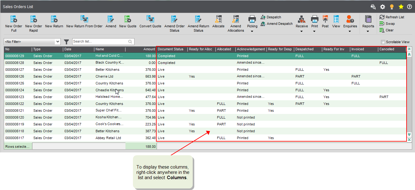 Check When Orders Have Been Cancelled - Sage Sales Order Not Fully ...