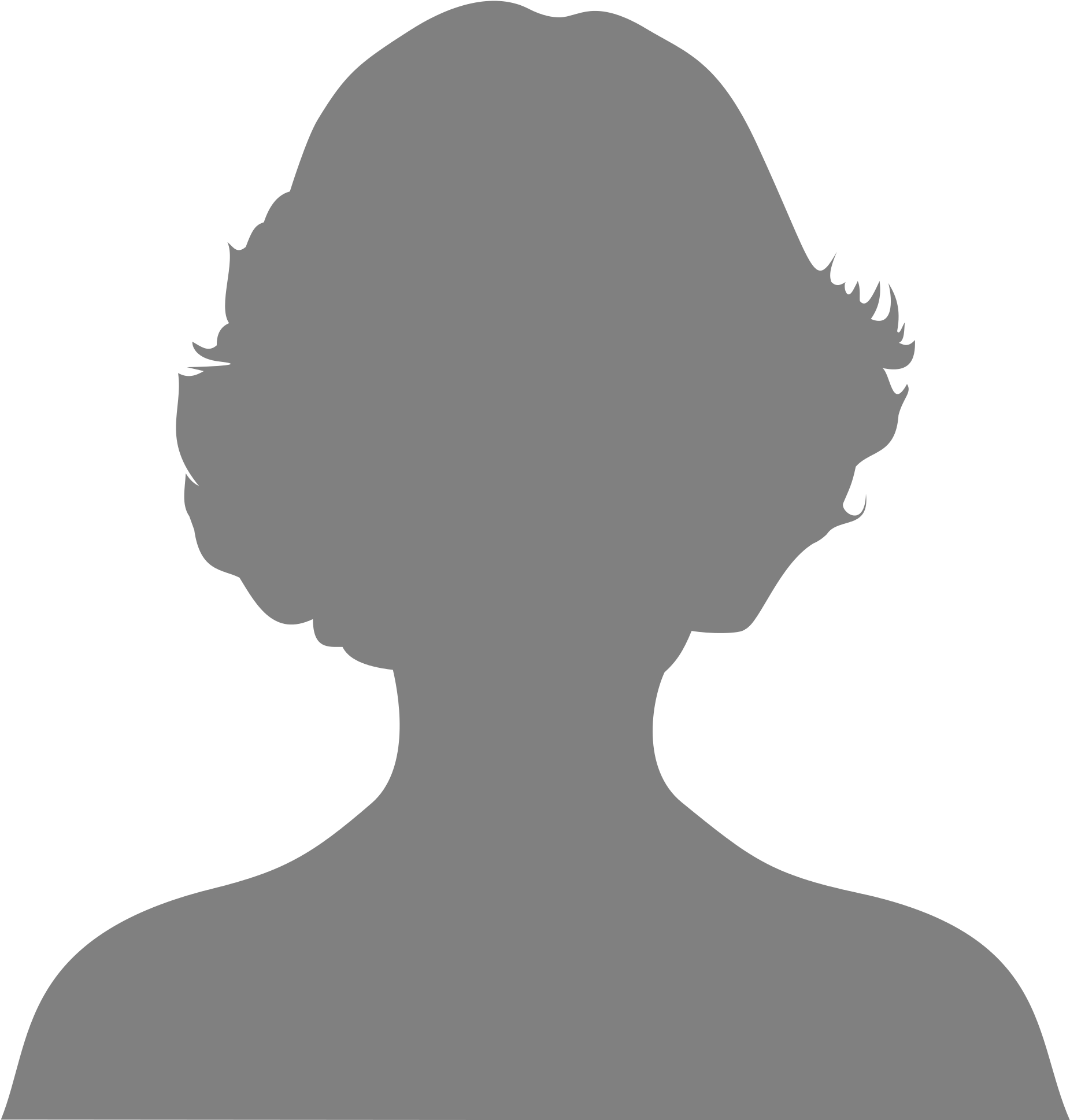 Blank Facebook Profile Pic - Female Portrait Silhouette Clipart - Large ...