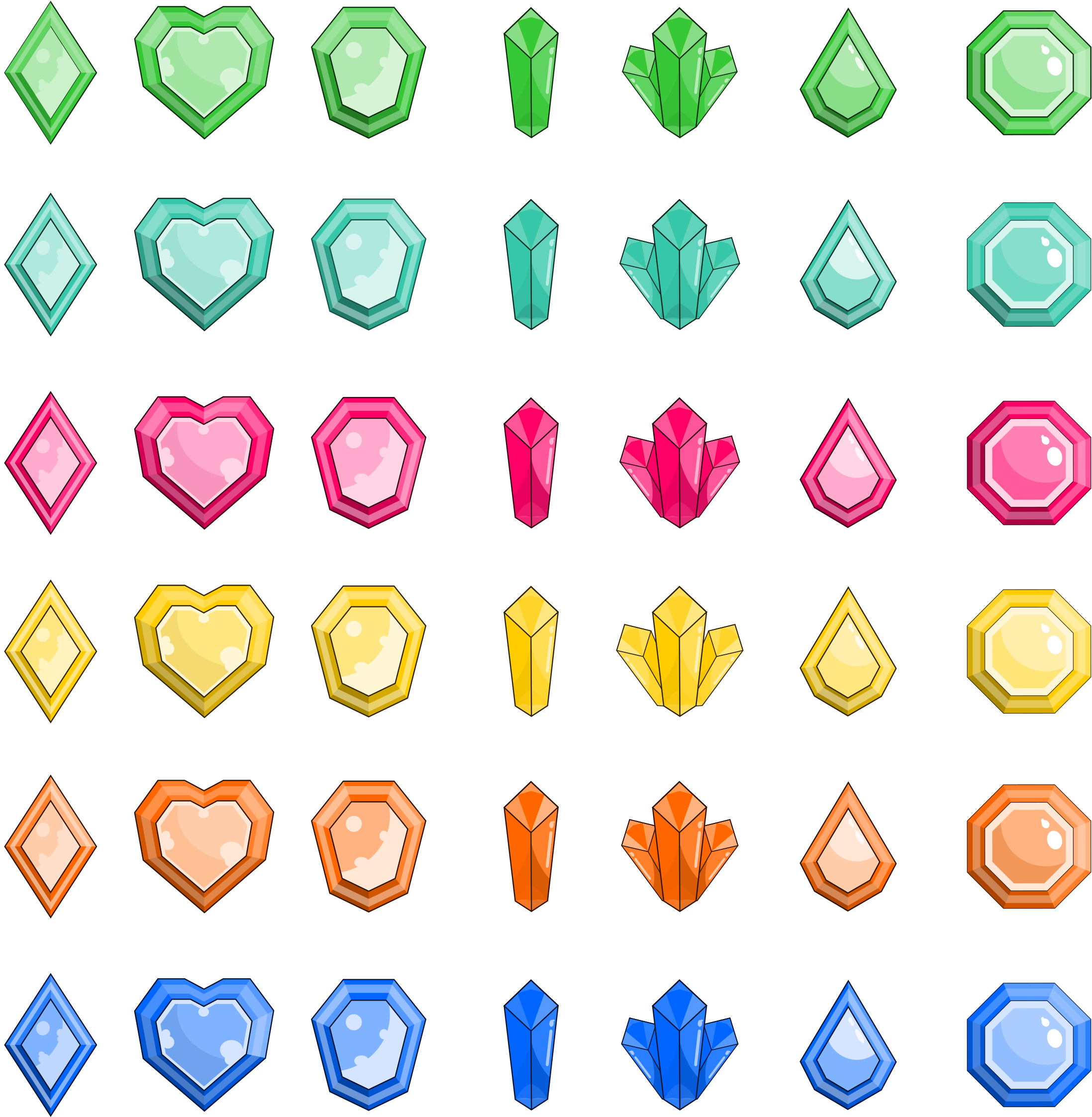 Big Image - 2d Gems Clipart - Large Size Png Image - PikPng