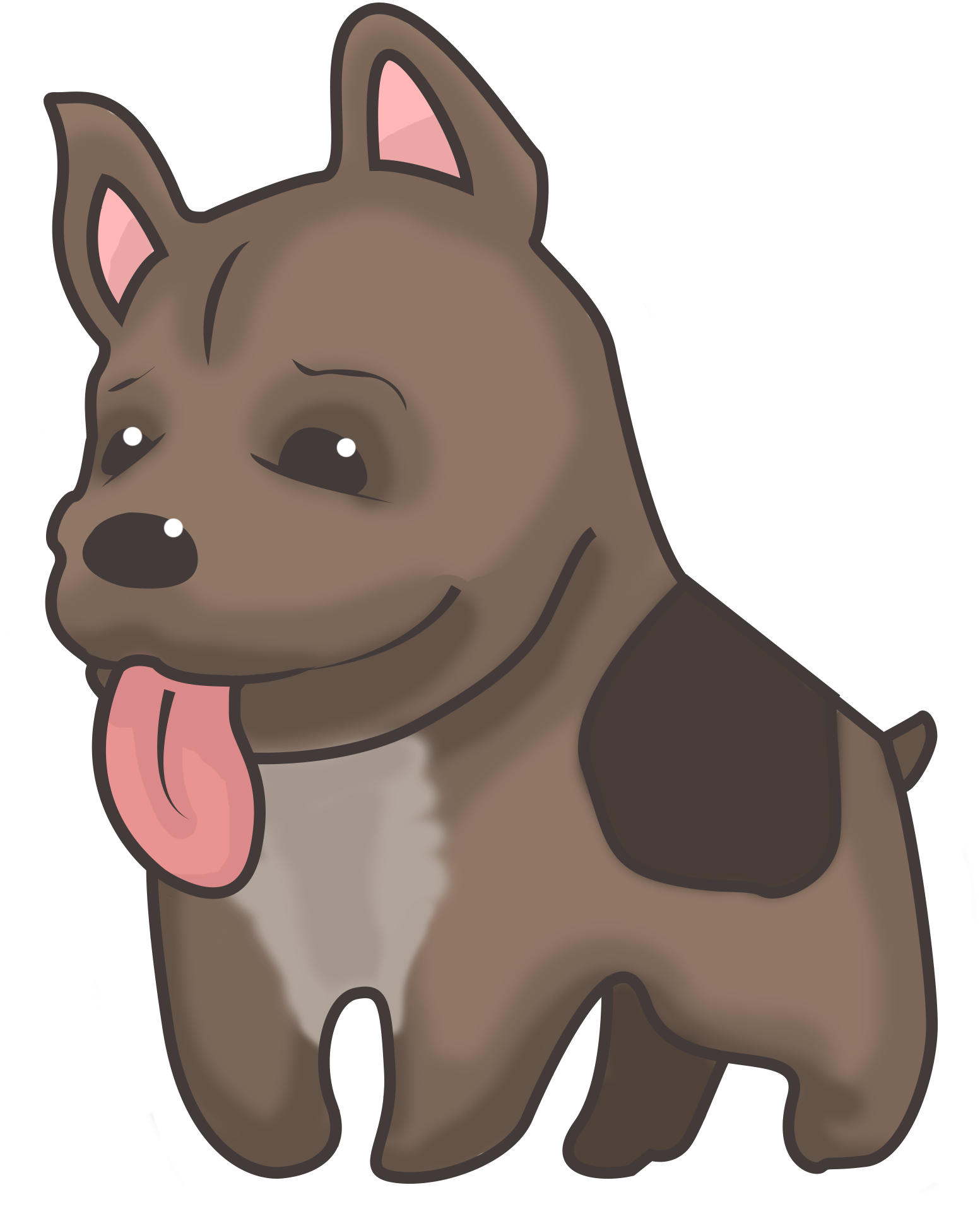 Chibi French Bulldog - French Bulldog Chibi Clipart - Large Size Png ...