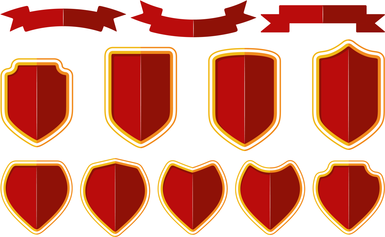 Blason Shield Ribbon Vector Cinta De Escudo Vector Clipart