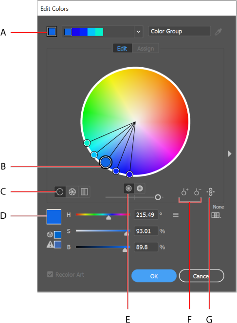 Base Color As It Appears In Harmony Rules Menu B - Illustrator Color ...